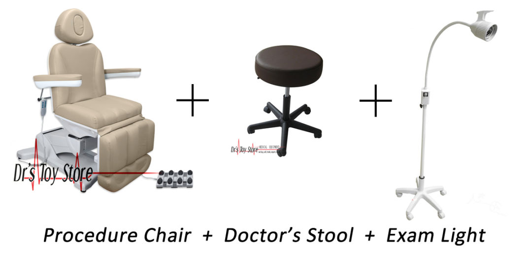 Doctors Power Procedure Chair + Exam Stool + Exam Light!