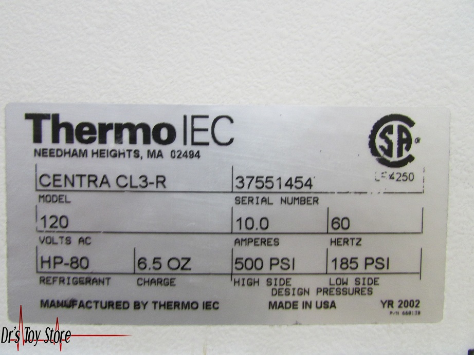THERMO IEC Centra CL3R Refrigerated Centrifuge, Motor | Drs Toy Store